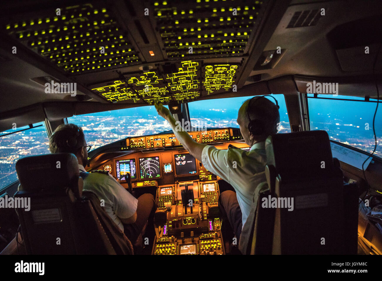 Two Pilots Departing out of Dallas Fort Worth Airport. Crew resource ...