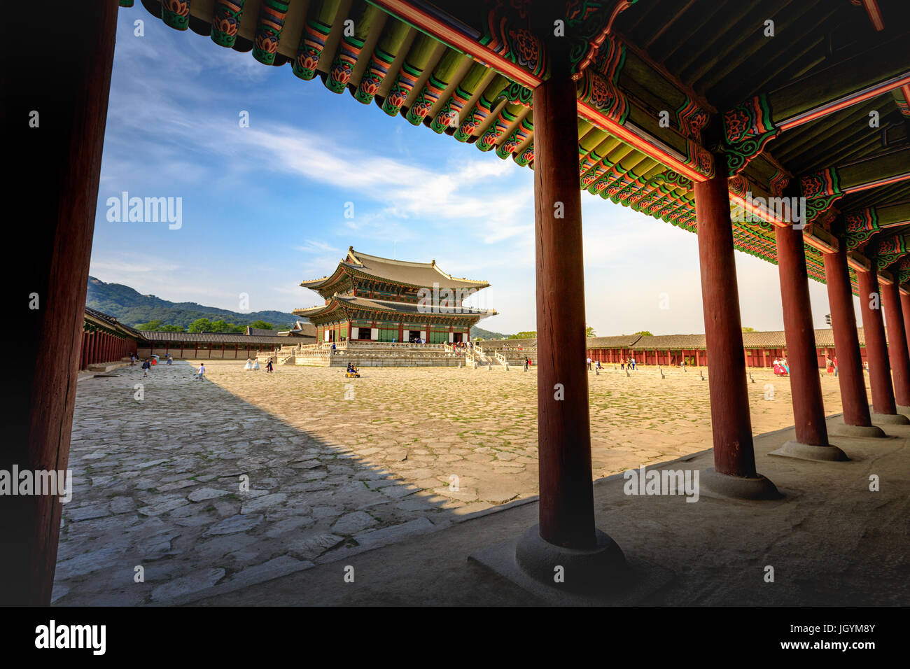 Geunjeongjeon, the Throne Hall at the Gyeongbokgung Palace, the main ...