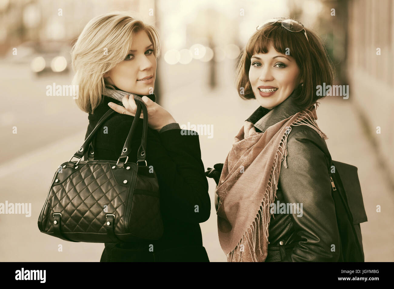 Women model walking street hi-res stock photography and images - Alamy