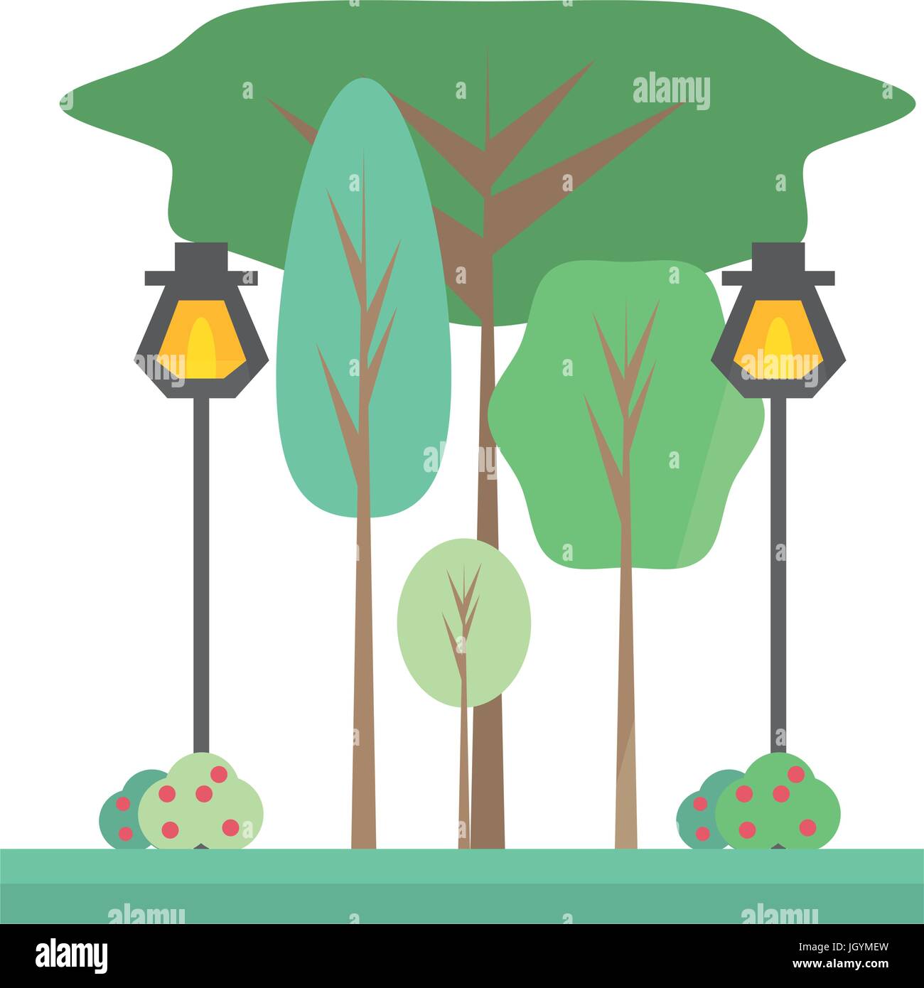 Skyline park sunlight Stock Vector Images - Alamy