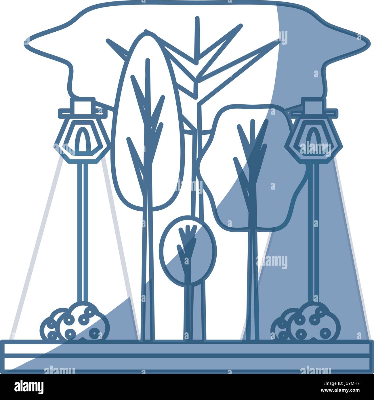 Park scenery view icon vector illustration graphic design Stock Vector ...