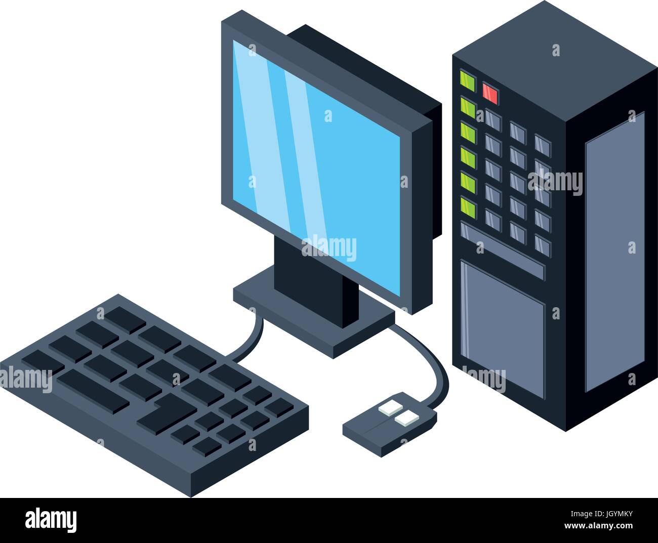 Desk computer 3D icon vector illustration graphic design Stock Vector ...