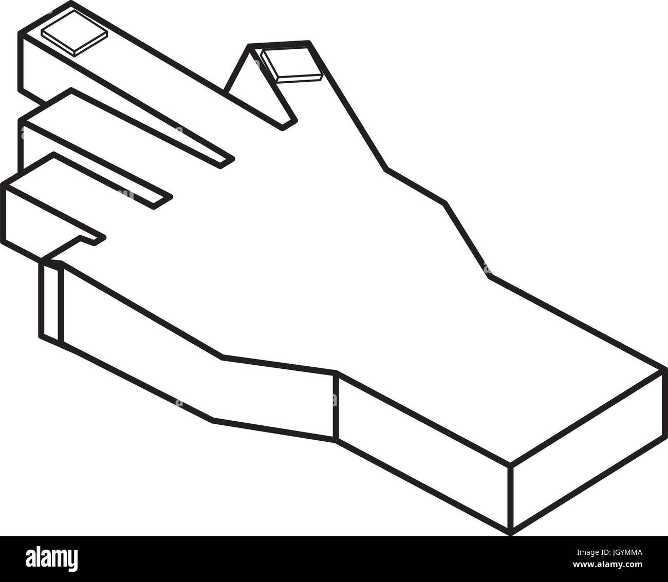 Human hand 3D icon vector illustration graphic design Stock Vector ...