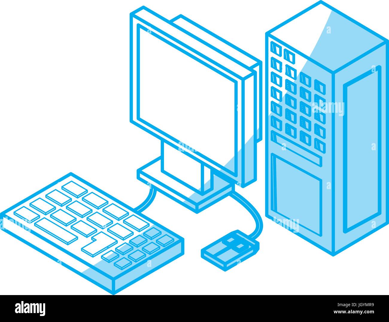 Desk computer 3D icon vector illustration graphic design Stock Vector ...