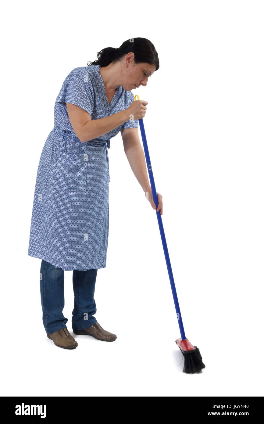 Lady sweeping dust by broom hi-res stock photography and images - Alamy