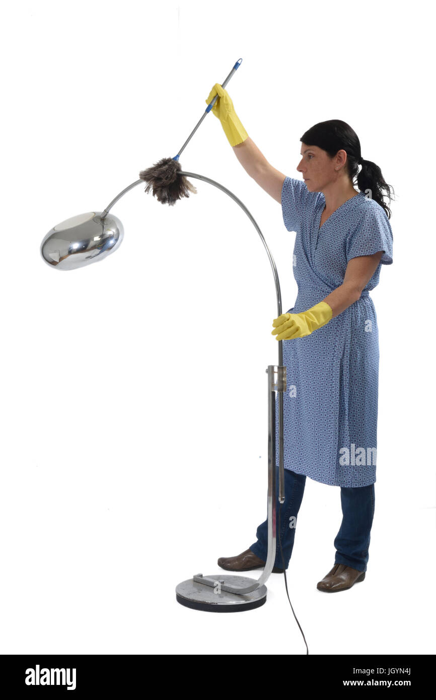 House cleaning woman wiping Cut Out Stock Images & Pictures - Alamy