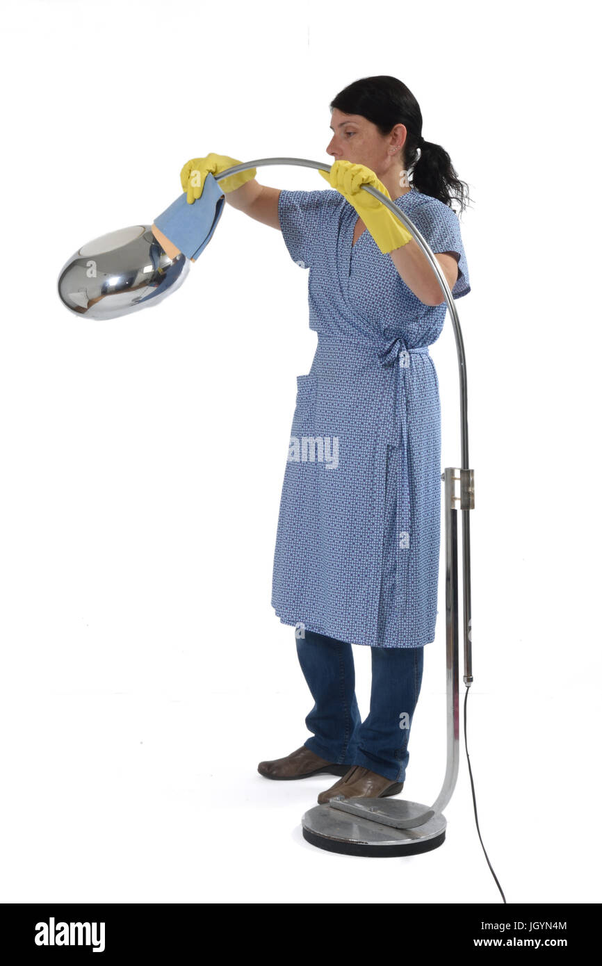 House cleaning woman wiping Cut Out Stock Images & Pictures - Alamy