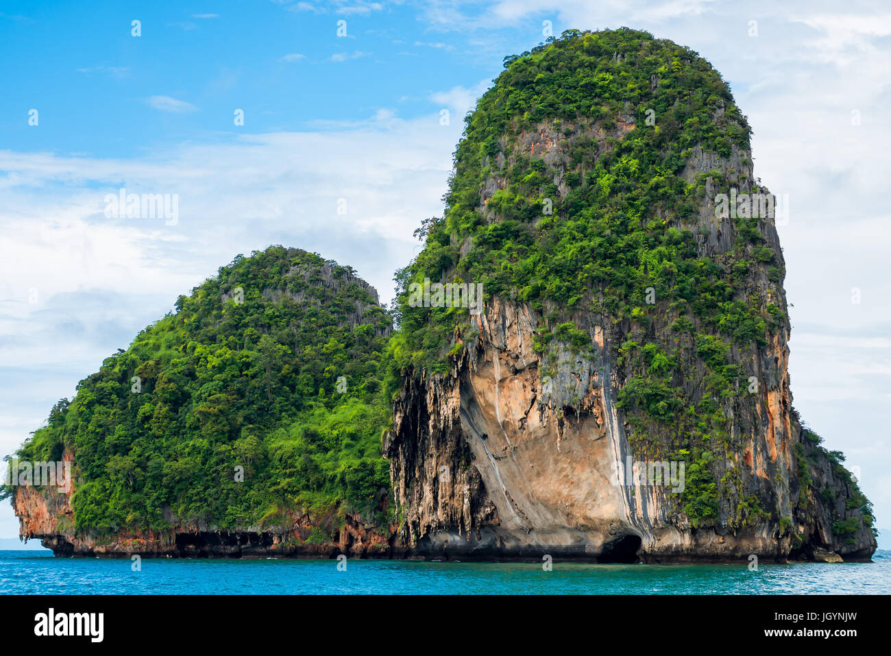 Rocks covered with trees, beautiful scenic in the Andaman Sea, Thailand ...