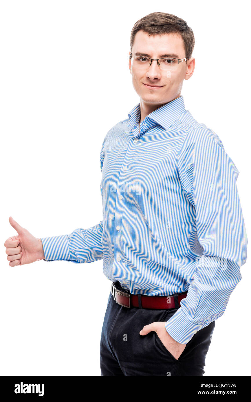 Male successful young businessman posing on white background Stock ...