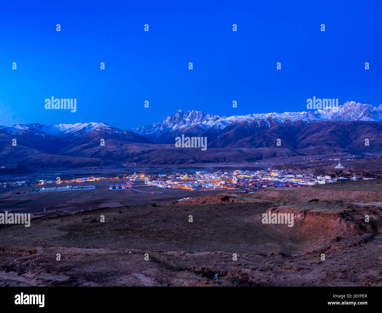Aerial view tibetan town dege hi-res stock photography and images - Alamy