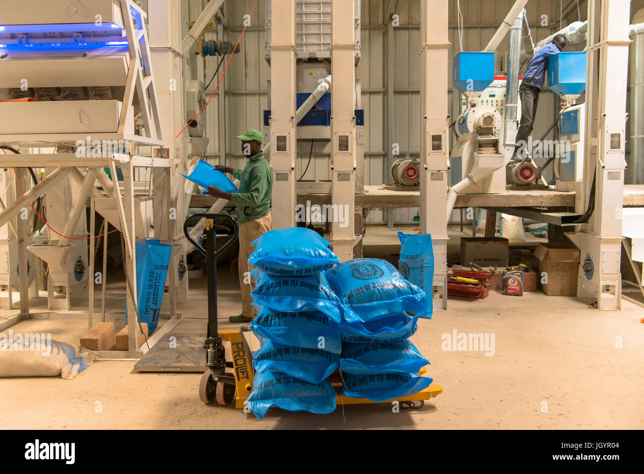Rice processing and packing factory. Senegal Stock Photo - Alamy