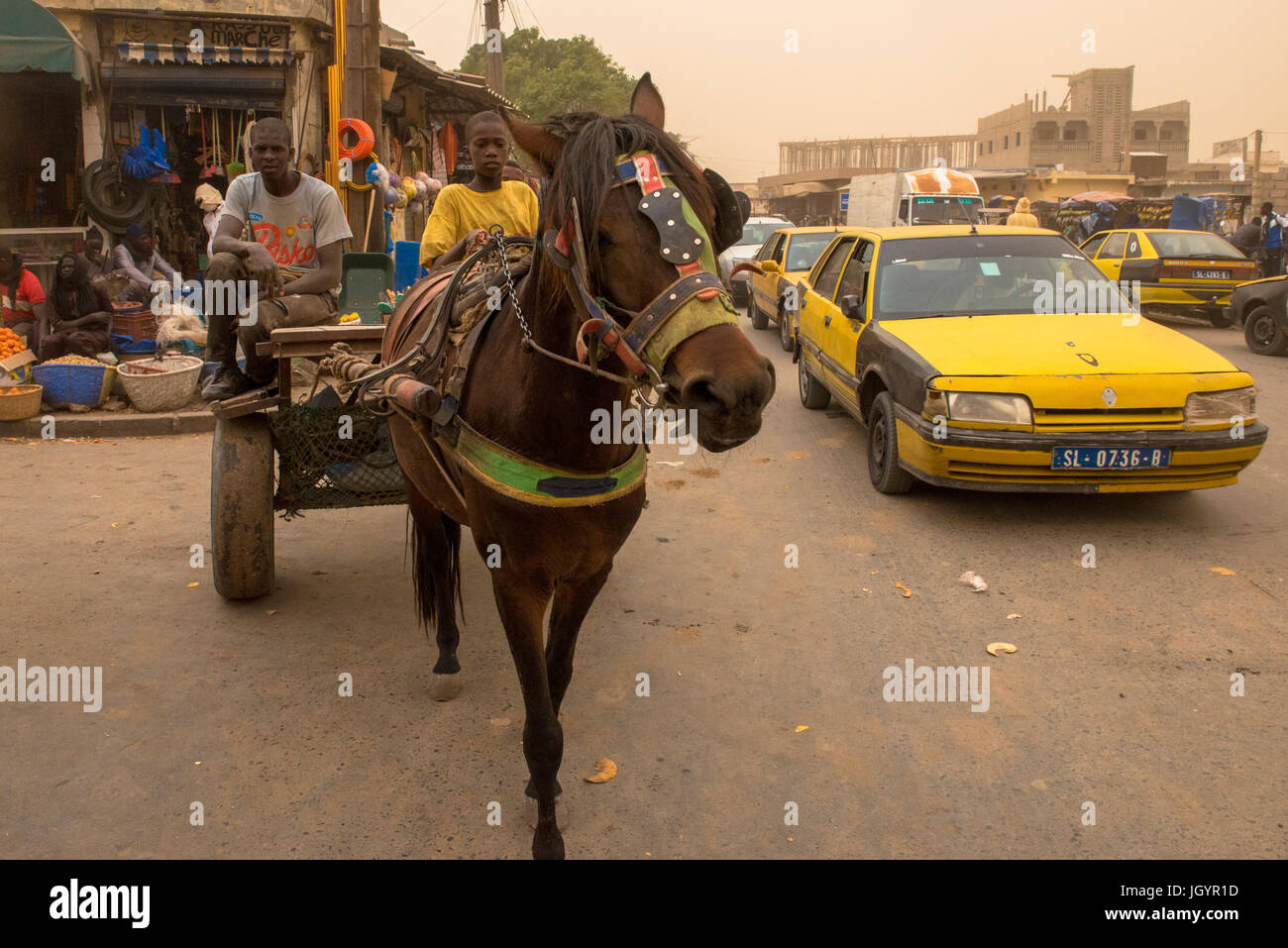 Saint Louis street scene. Senegal Stock Photo - Alamy