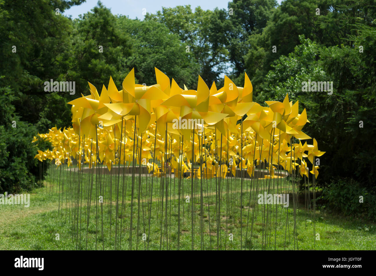 The Connective Project, consisting of 7000 handmade pinwheels, made by ...