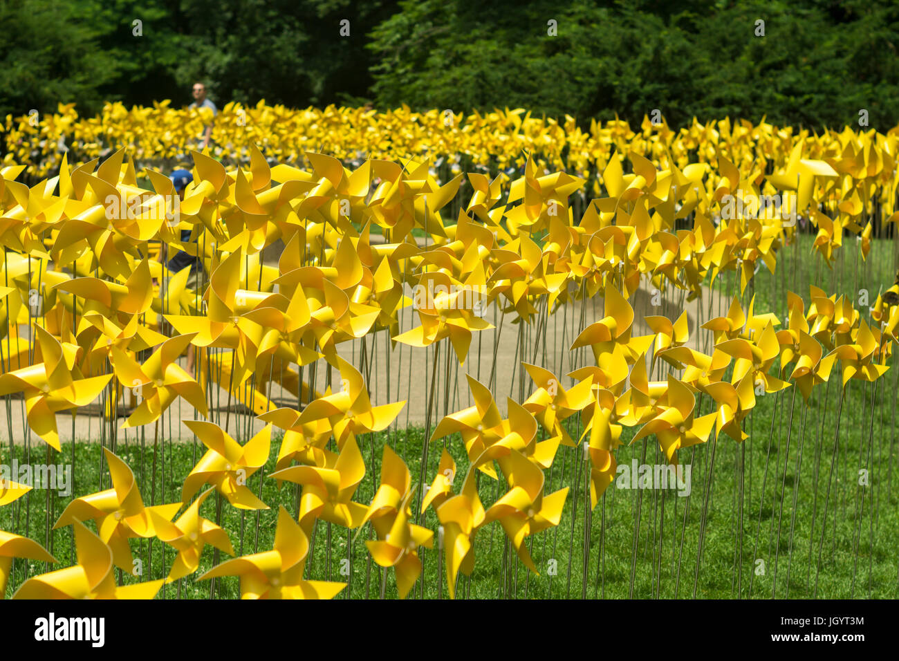 The Connective Project, consisting of 7000 handmade pinwheels, made by ...