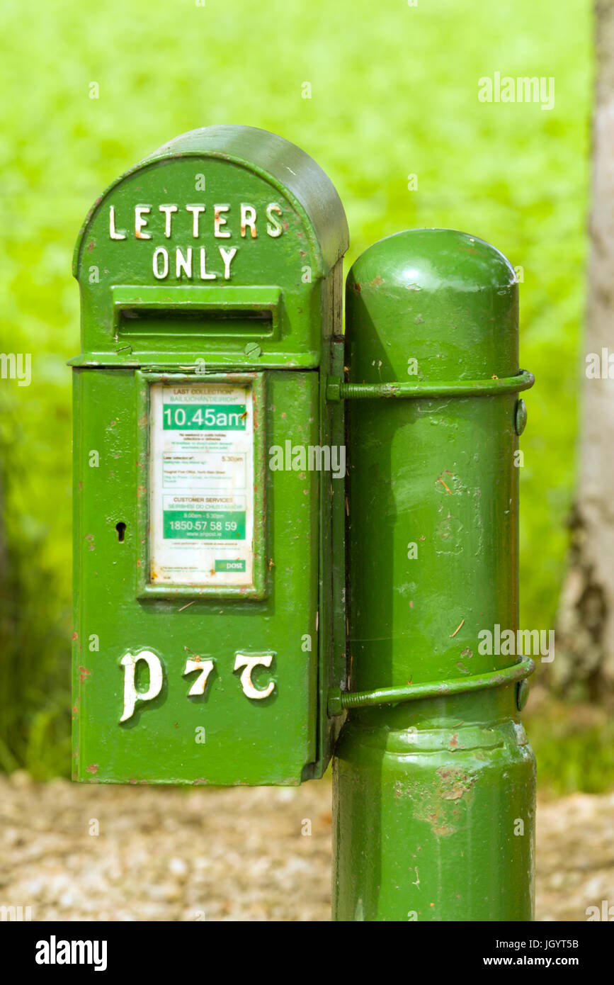 Green post box at Carrickart County Donegal Ireland Stock Photo - Alamy
