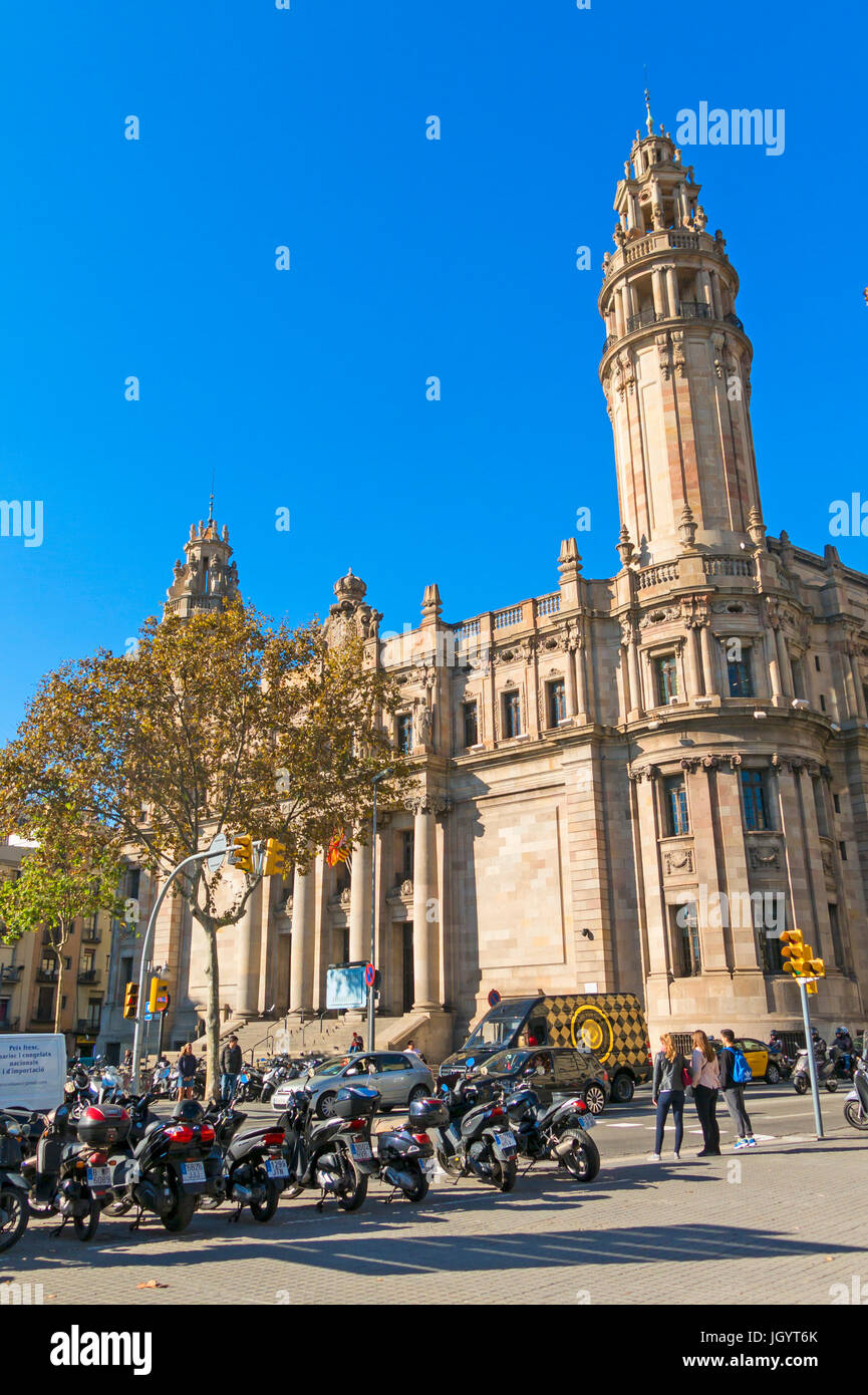 BARCELONA- NOV 15: The famous central Post Office building in the city ...
