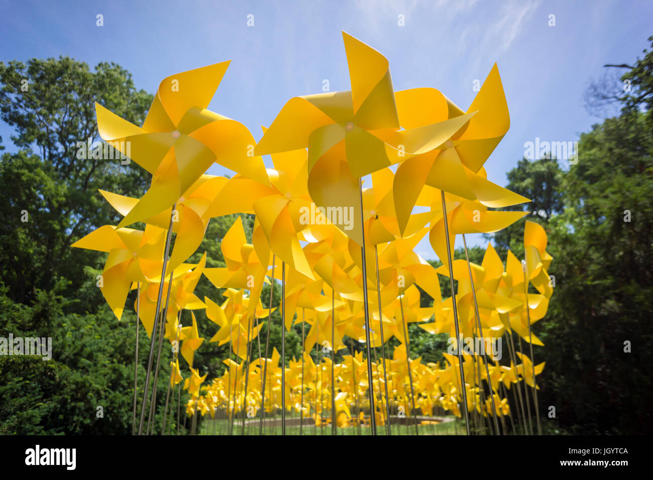 The Connective Project, consisting of 7000 handmade pinwheels, made by ...