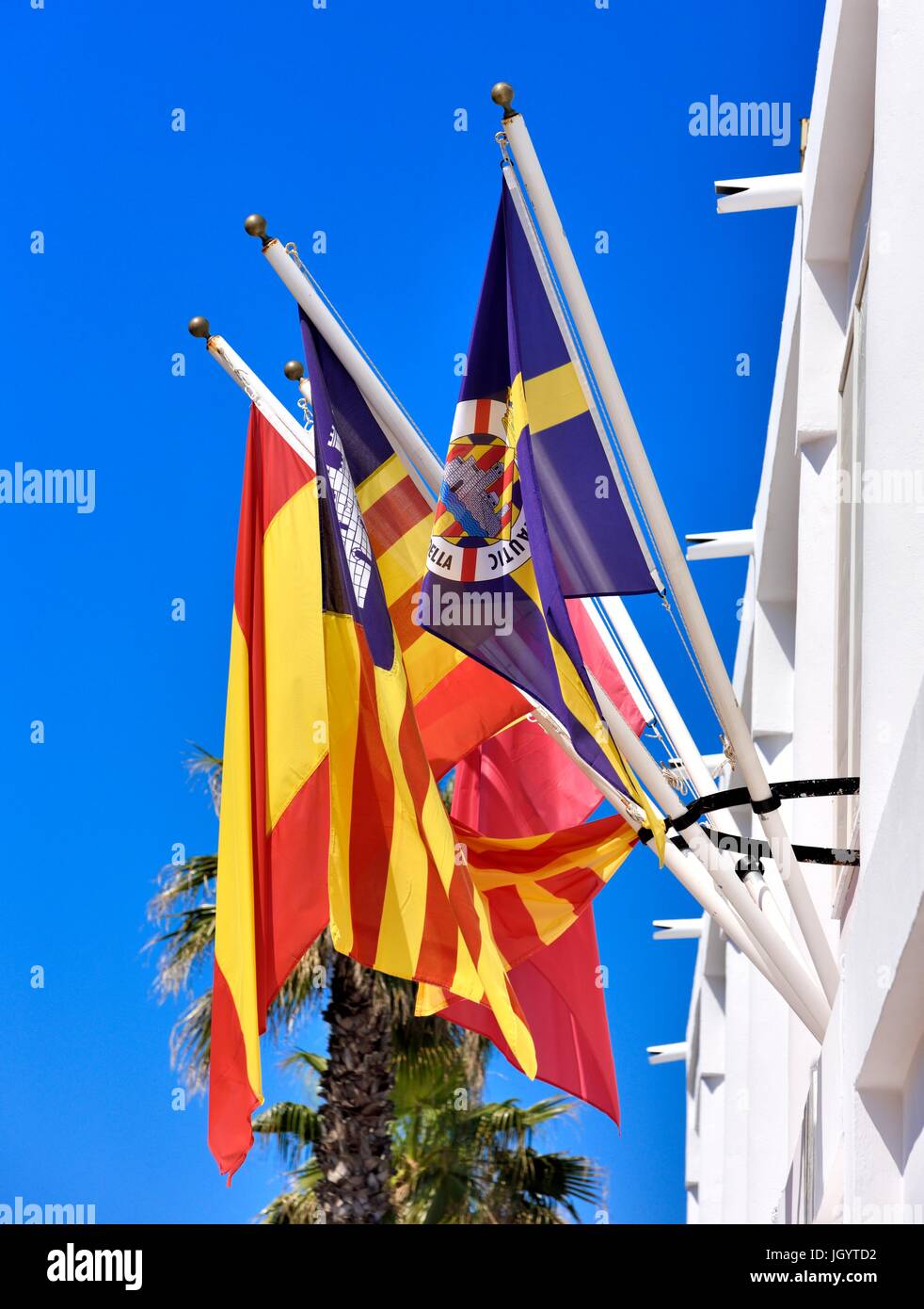 Spanish Flags Minorca Menorca Stock Photo - Alamy