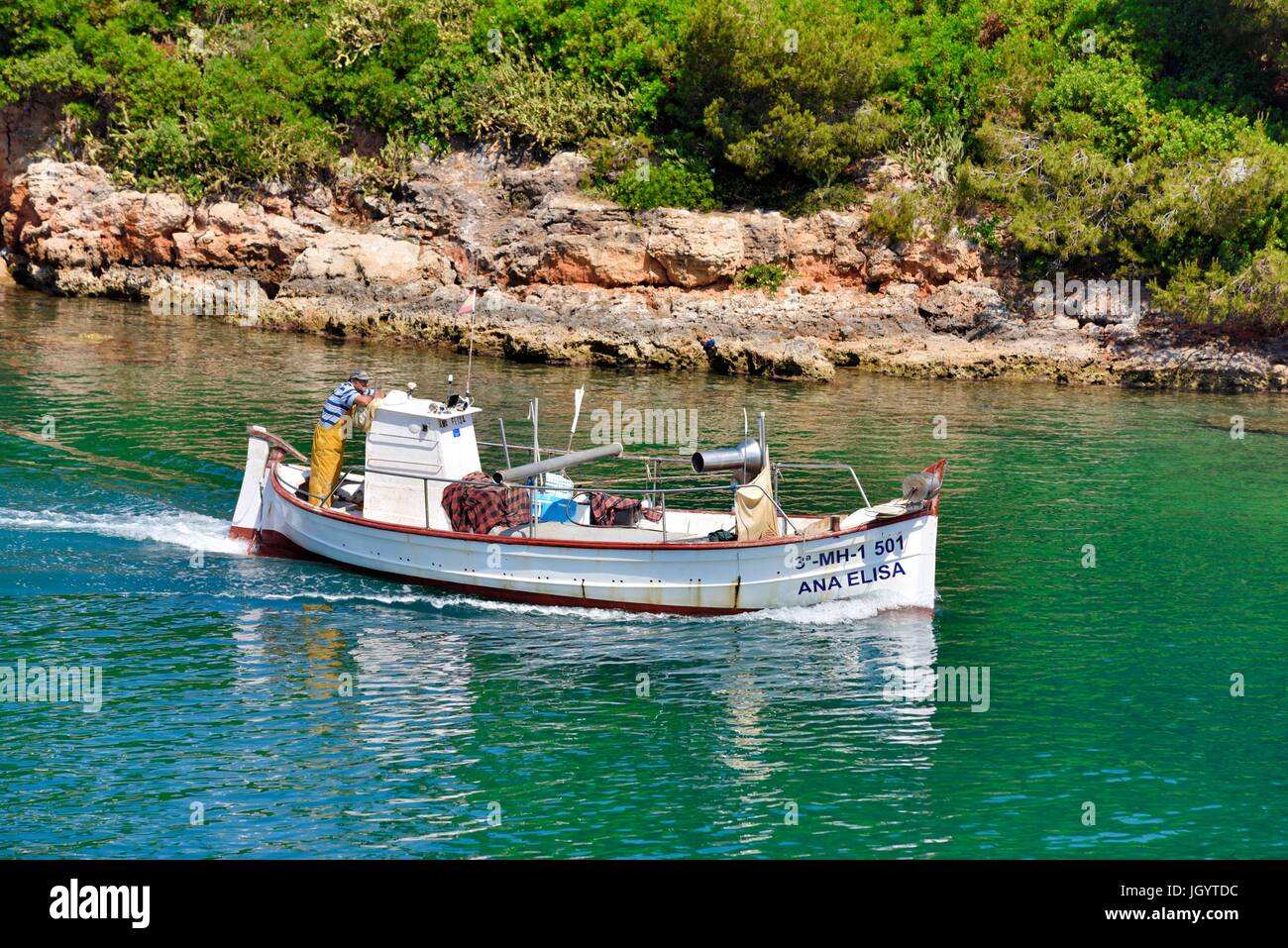 Fishing boat Menorca Minorca Spain Stock Photo - Alamy