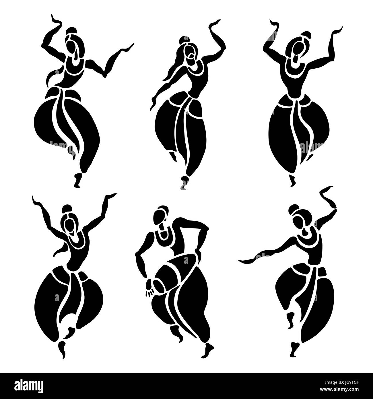 Indian dancers. Vector Illustration Stock Vector Image & Art - Alamy