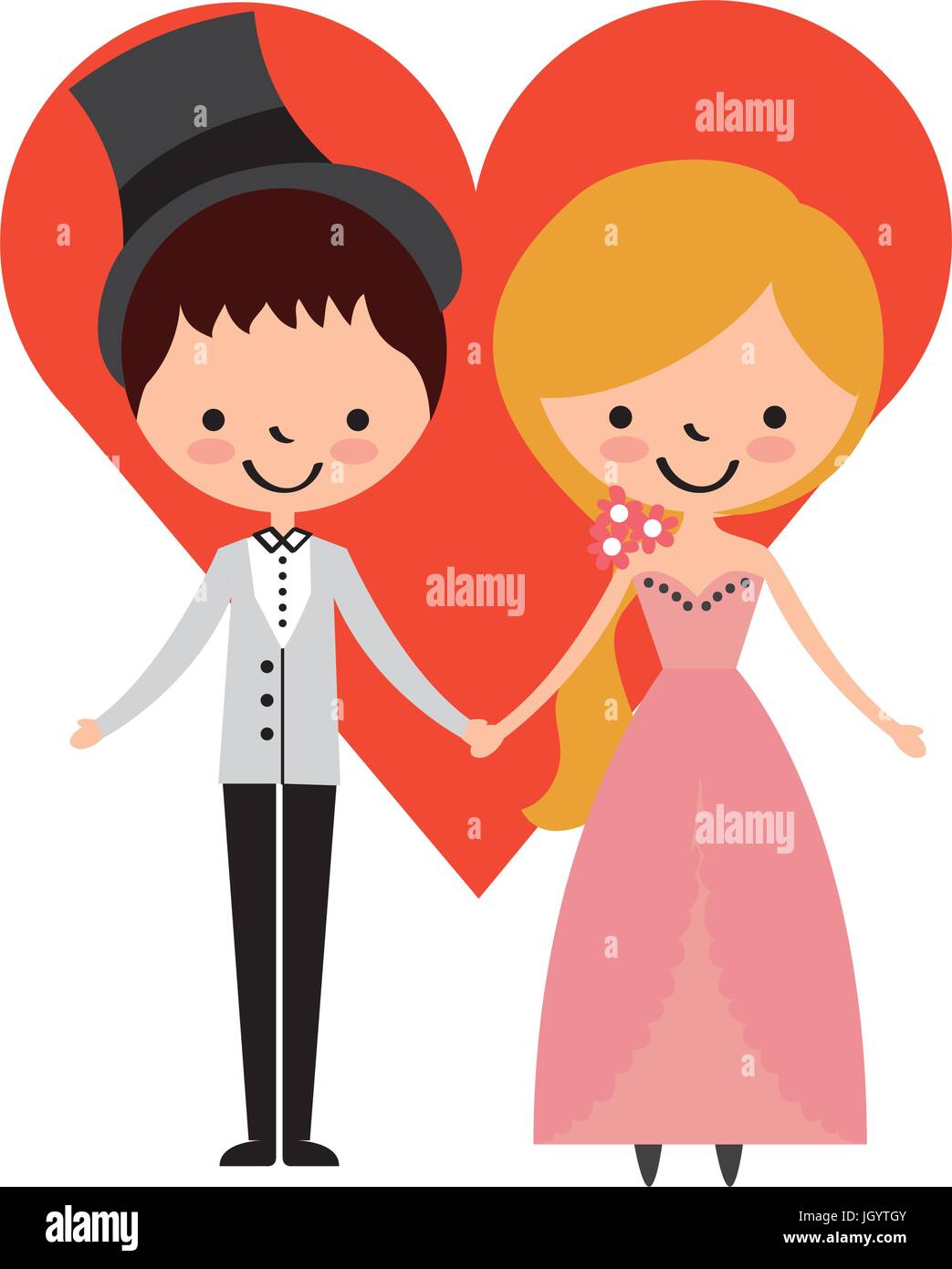 Married couple with heart avatars characters Stock Vector Image & Art ...