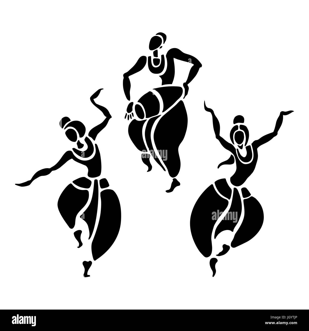 Indian dancers. Vector Illustration Stock Vector Image & Art - Alamy