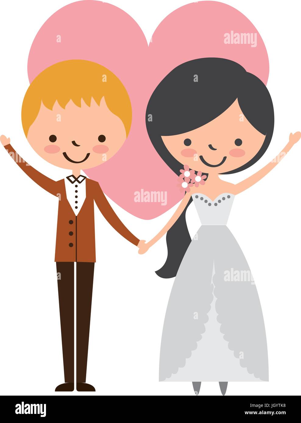 Married couple with heart avatars characters Stock Vector Image & Art ...