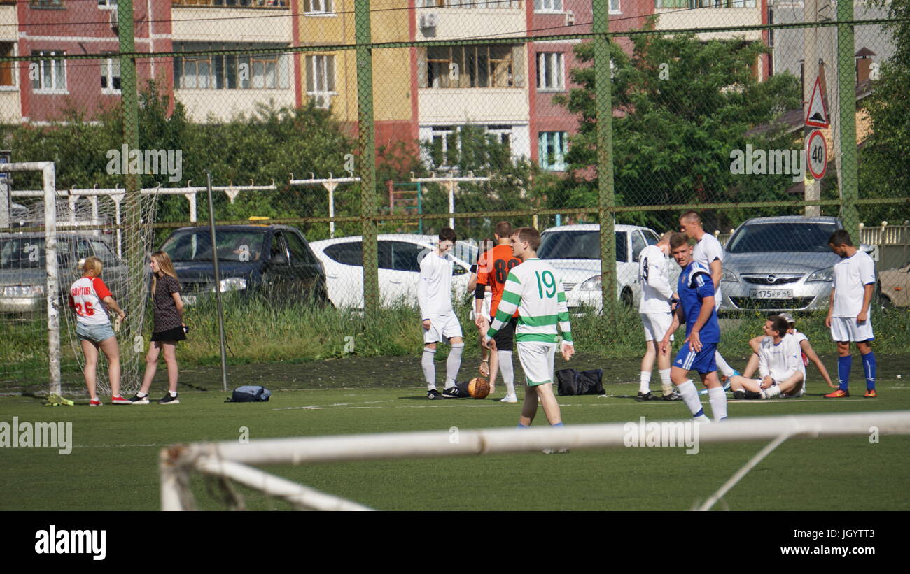 KURSK, RUSSIA - JULE 3: football match of the championship Amateur ...