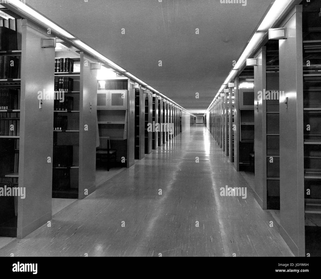 View of the stacks in the Milton S Eisenhower Library of Johns Hopkins ...