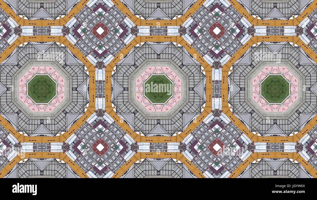 Abstract animation with hand drawn geometric kaleidoscope pattern Stock ...