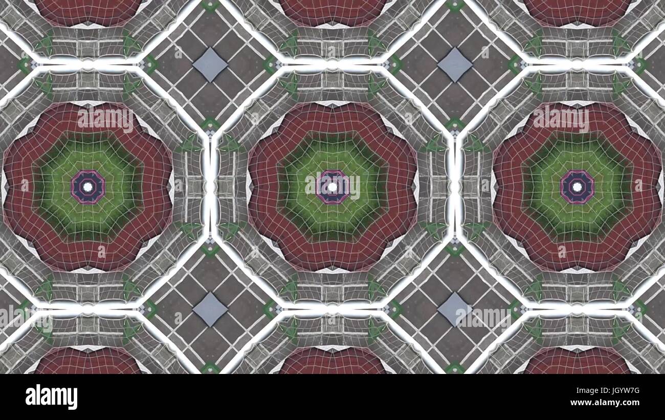 Abstract animation with hand drawn geometric kaleidoscope pattern Stock ...