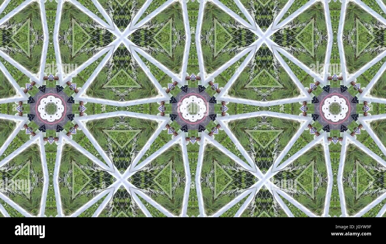 Abstract animation with hand drawn geometric kaleidoscope pattern Stock ...