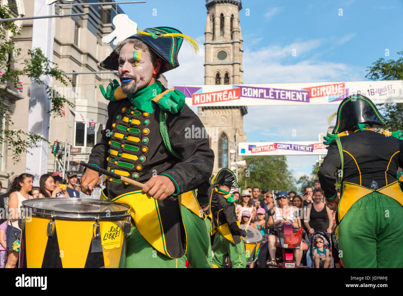 Montreal, Canada - 9 July 2017: Musical street parade "Les Tambours ...