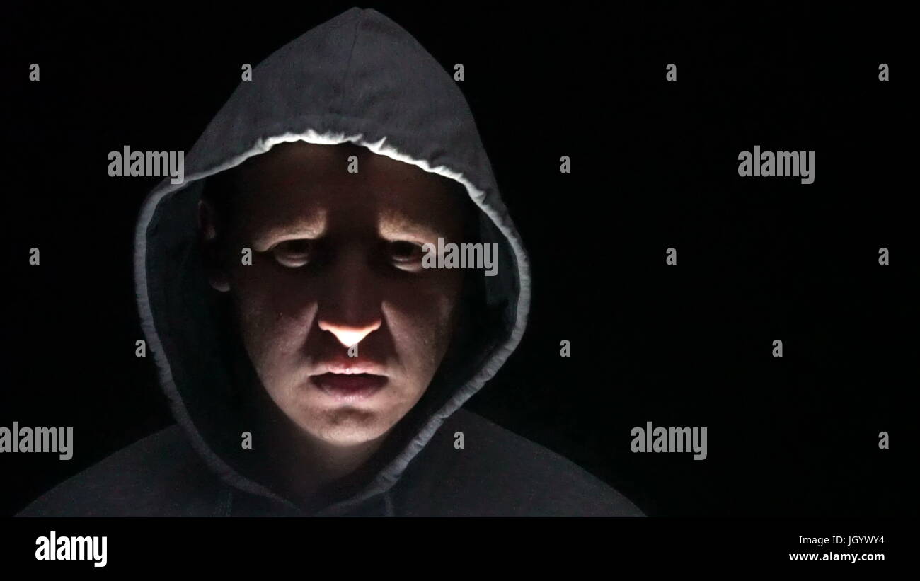 Horror scene man face. Scary evil many faces. Devil spiritual exorcism ...