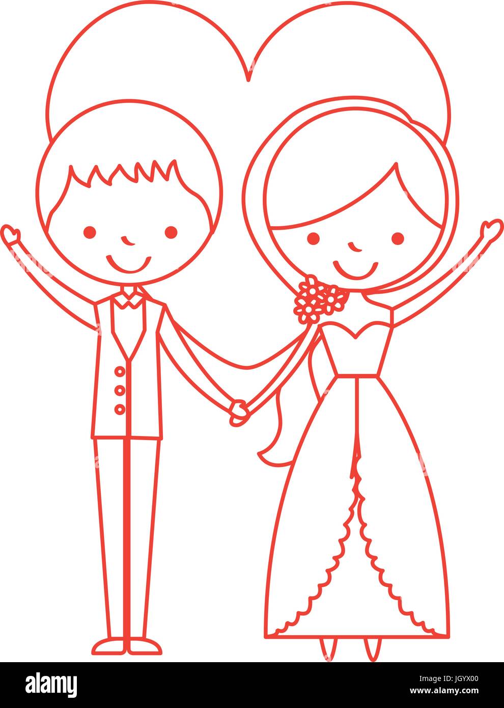 Married couple with heart avatars characters Stock Vector Image & Art ...