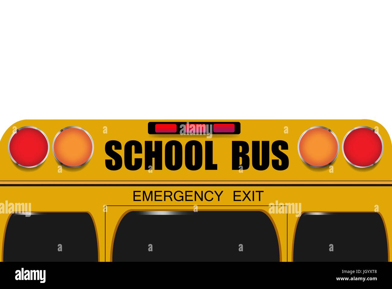 Back of school bus isolated on the white background. Free place for ...