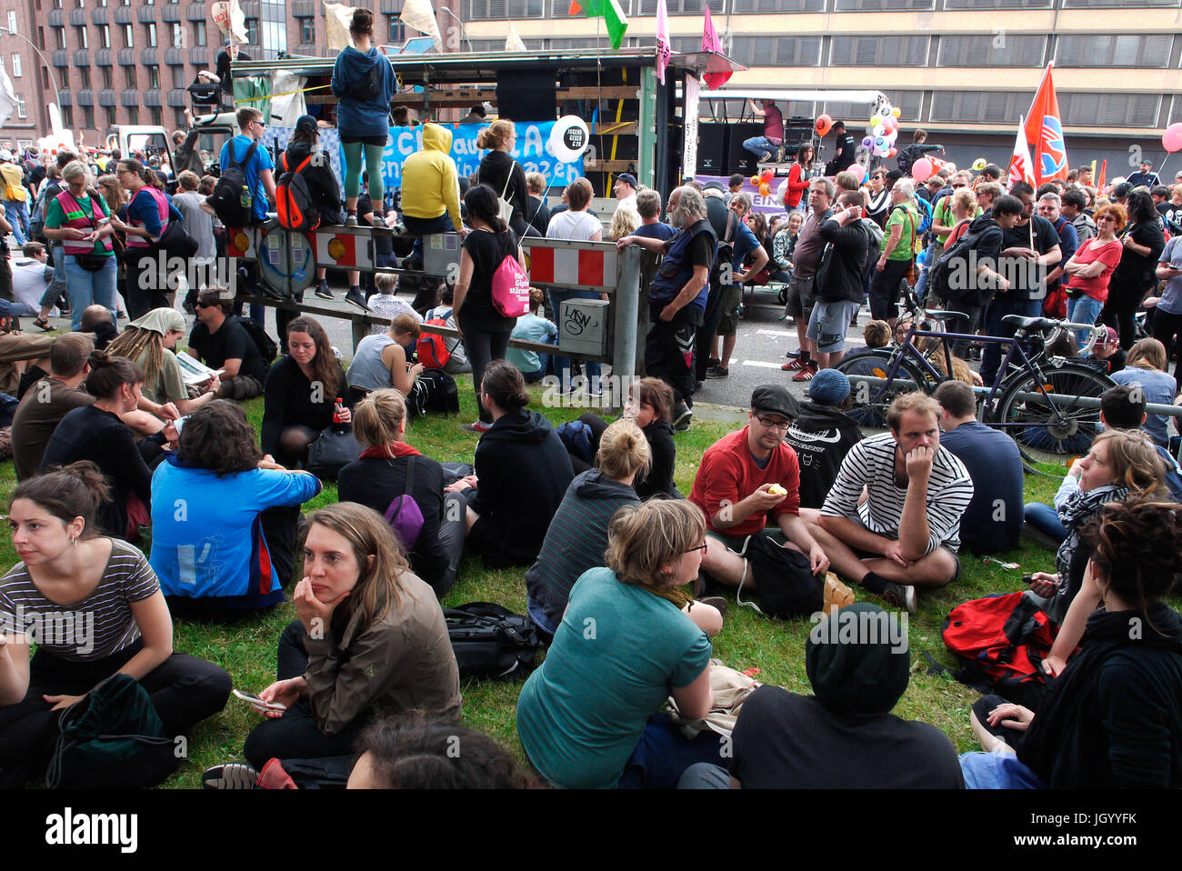 Massive International Demonstration protest G20 Summit, in Hamburg ...