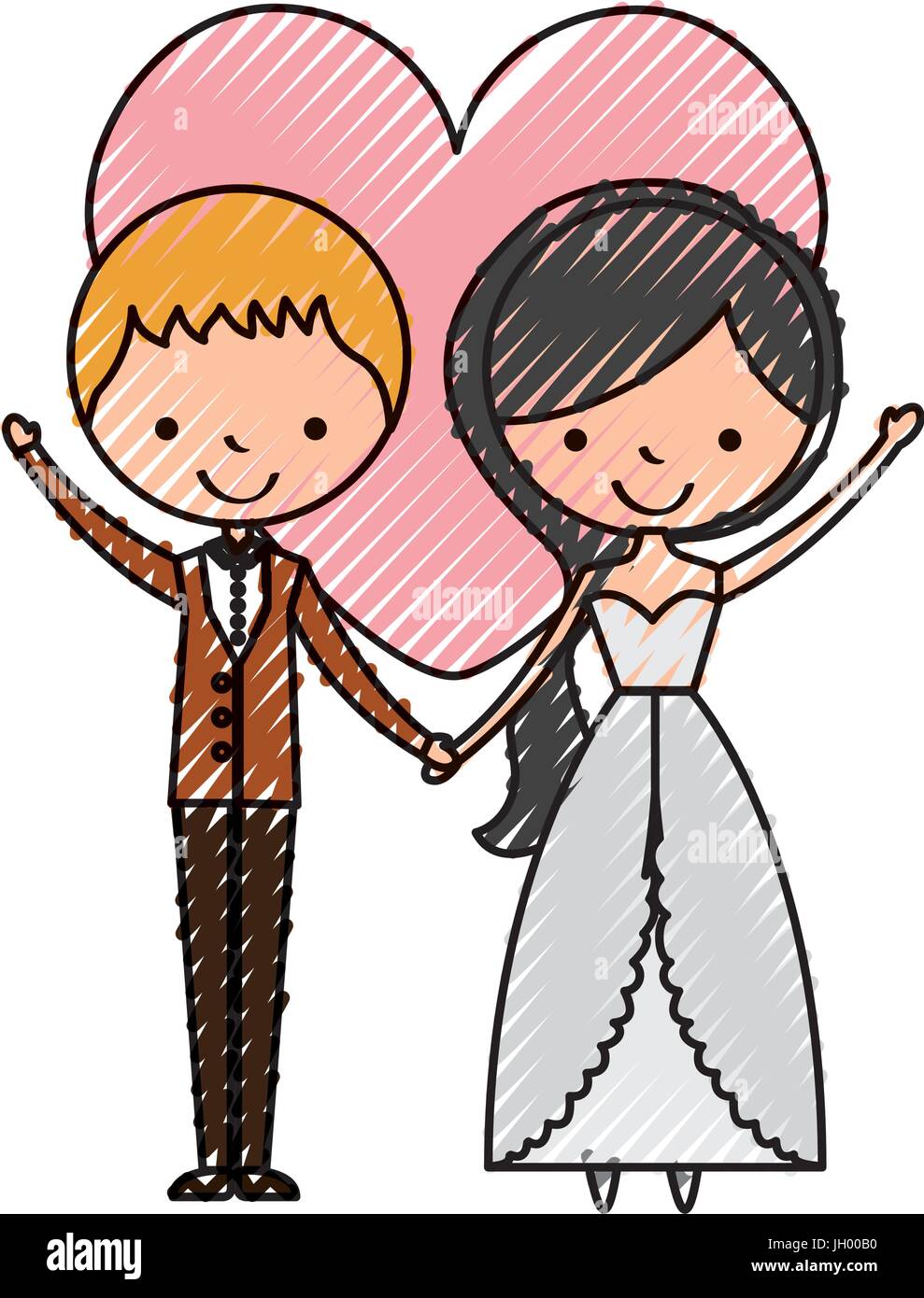 Married couple with heart avatars characters Stock Vector Image & Art ...