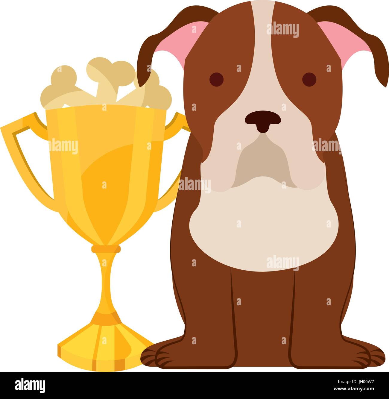 cute dog mascot with trophy Stock Vector Image & Art - Alamy