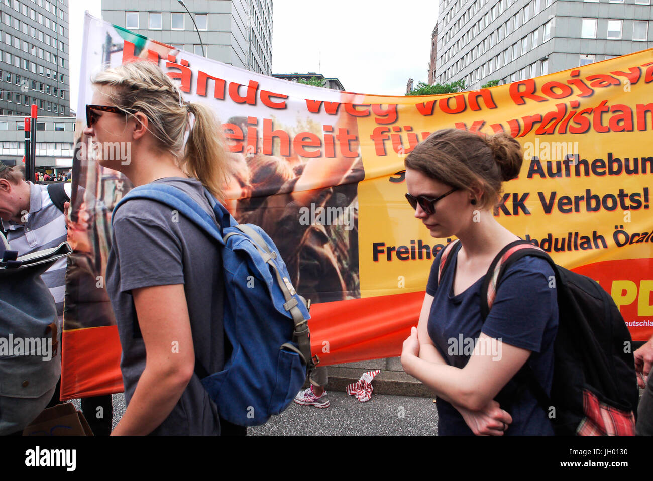 Massive International Demonstration protest G20 Summit, in Hamburg ...
