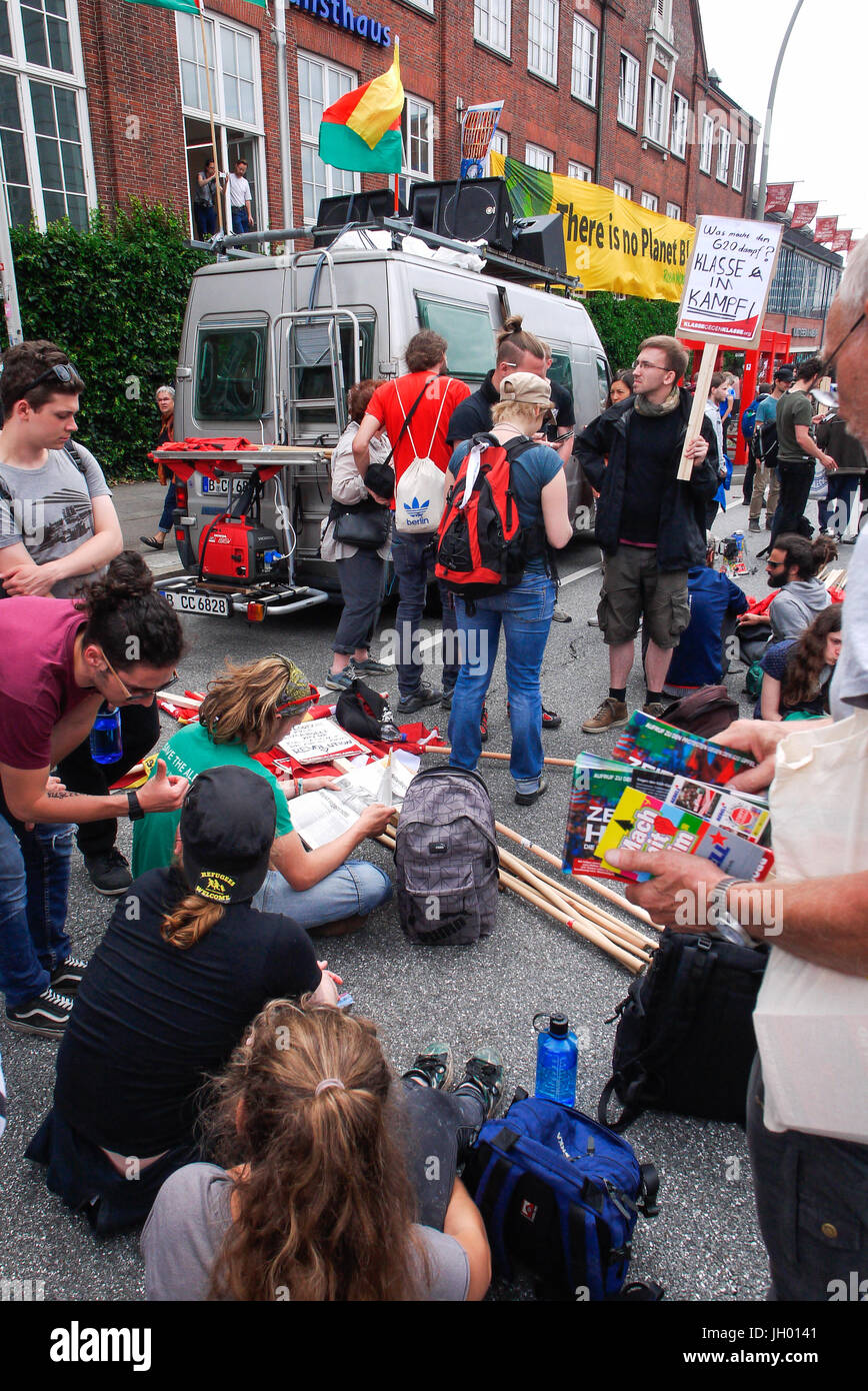 Massive International Demonstration protest G20 Summit, in Hamburg ...