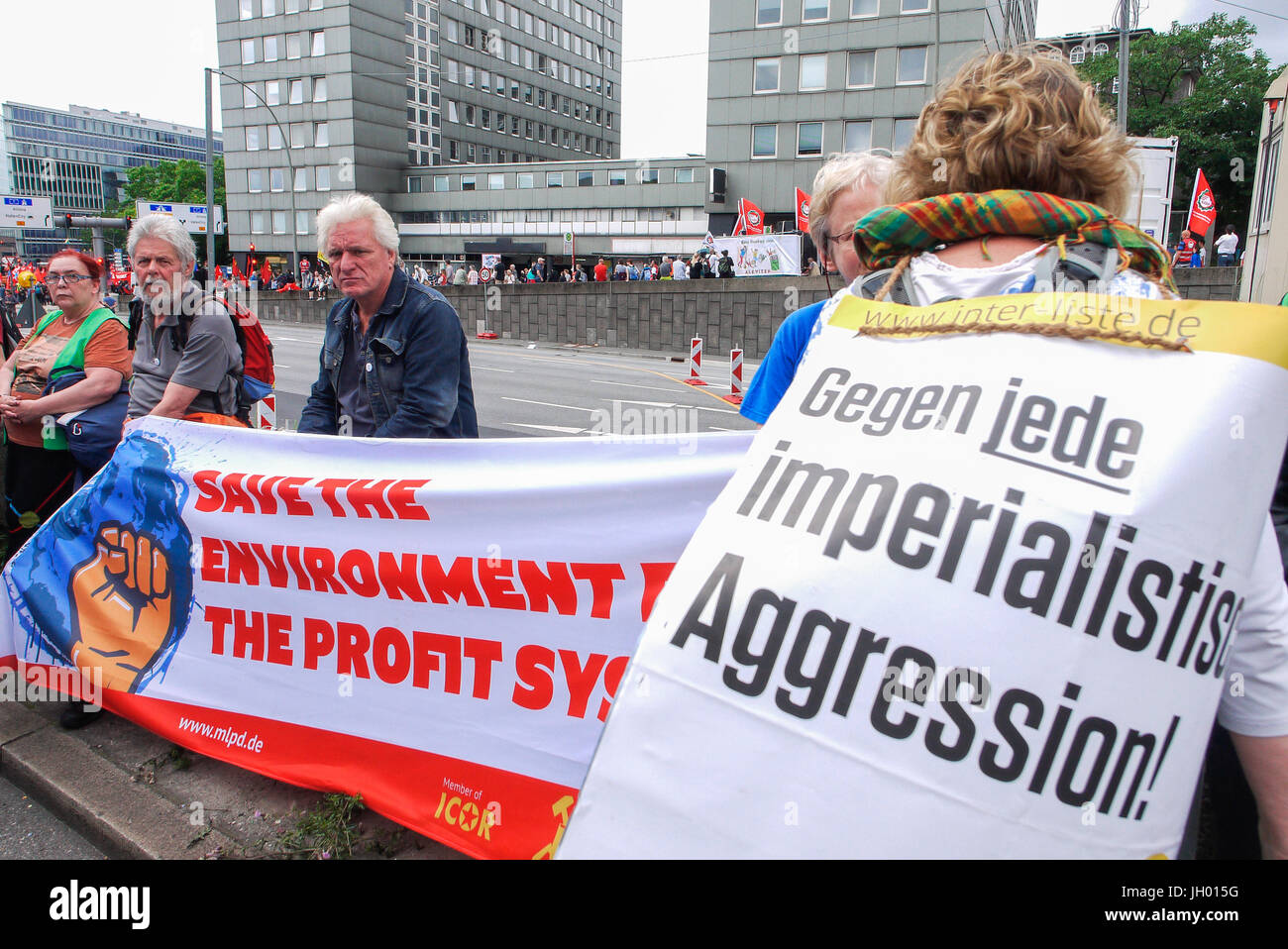 Massive International Demonstration protest G20 Summit, in Hamburg ...