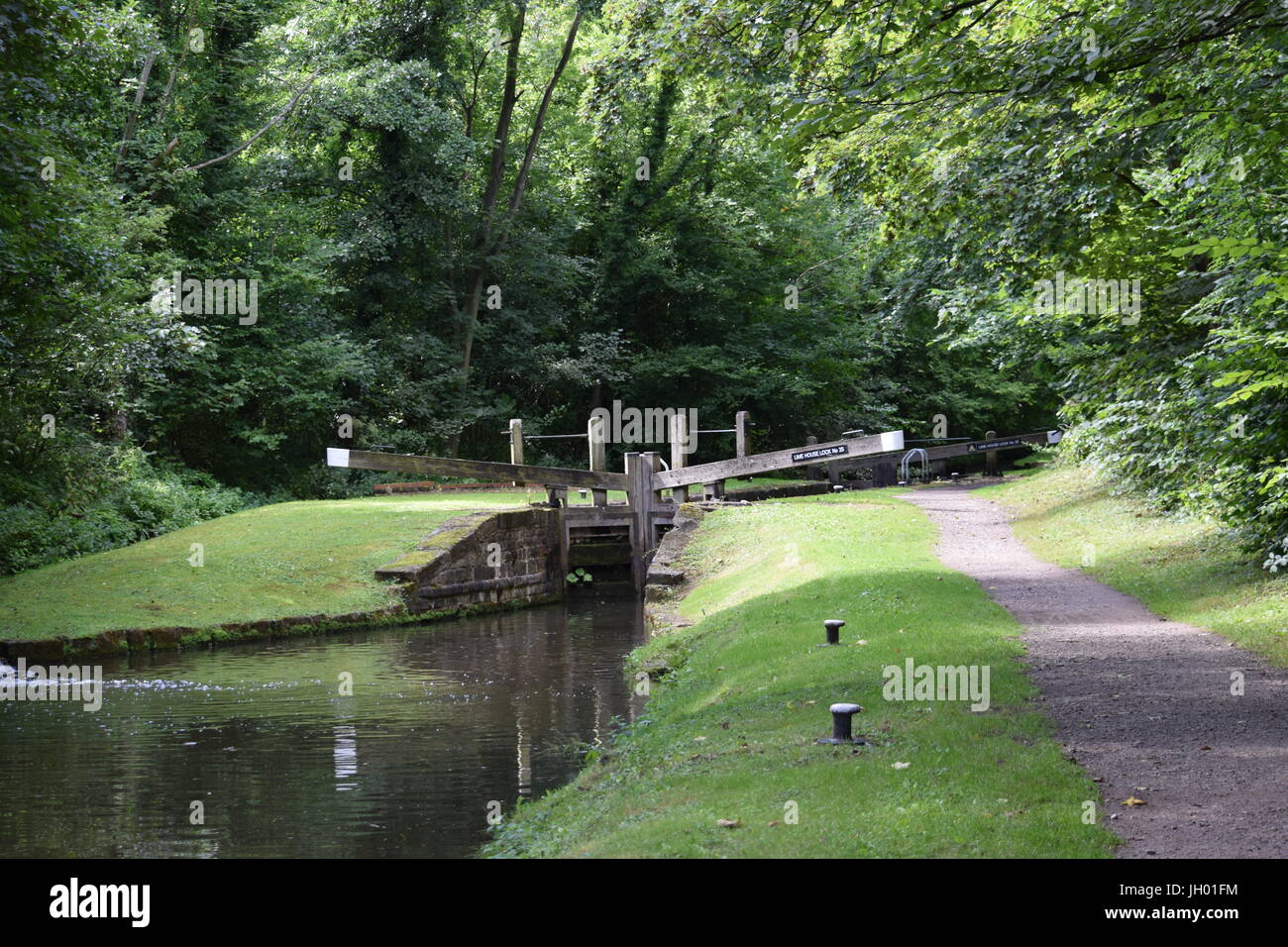 Chesterfield Canal, lock gates Stock Photo - Alamy