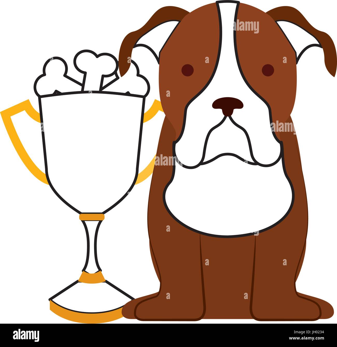 cute dog mascot with trophy Stock Vector Image & Art - Alamy