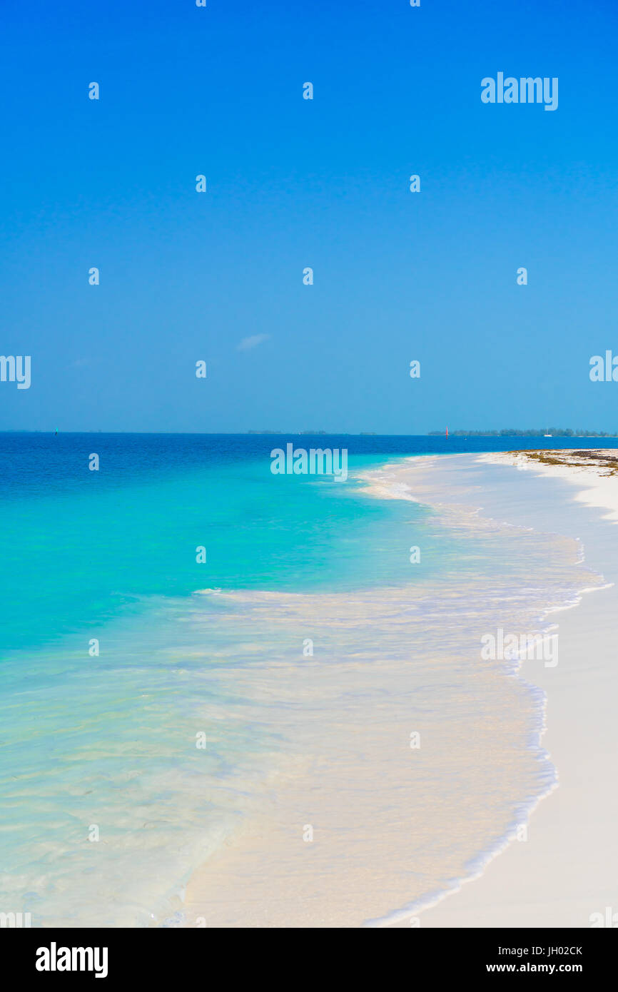 Perfect white sandy beach with turquoise water and blue sky. Amazing ...