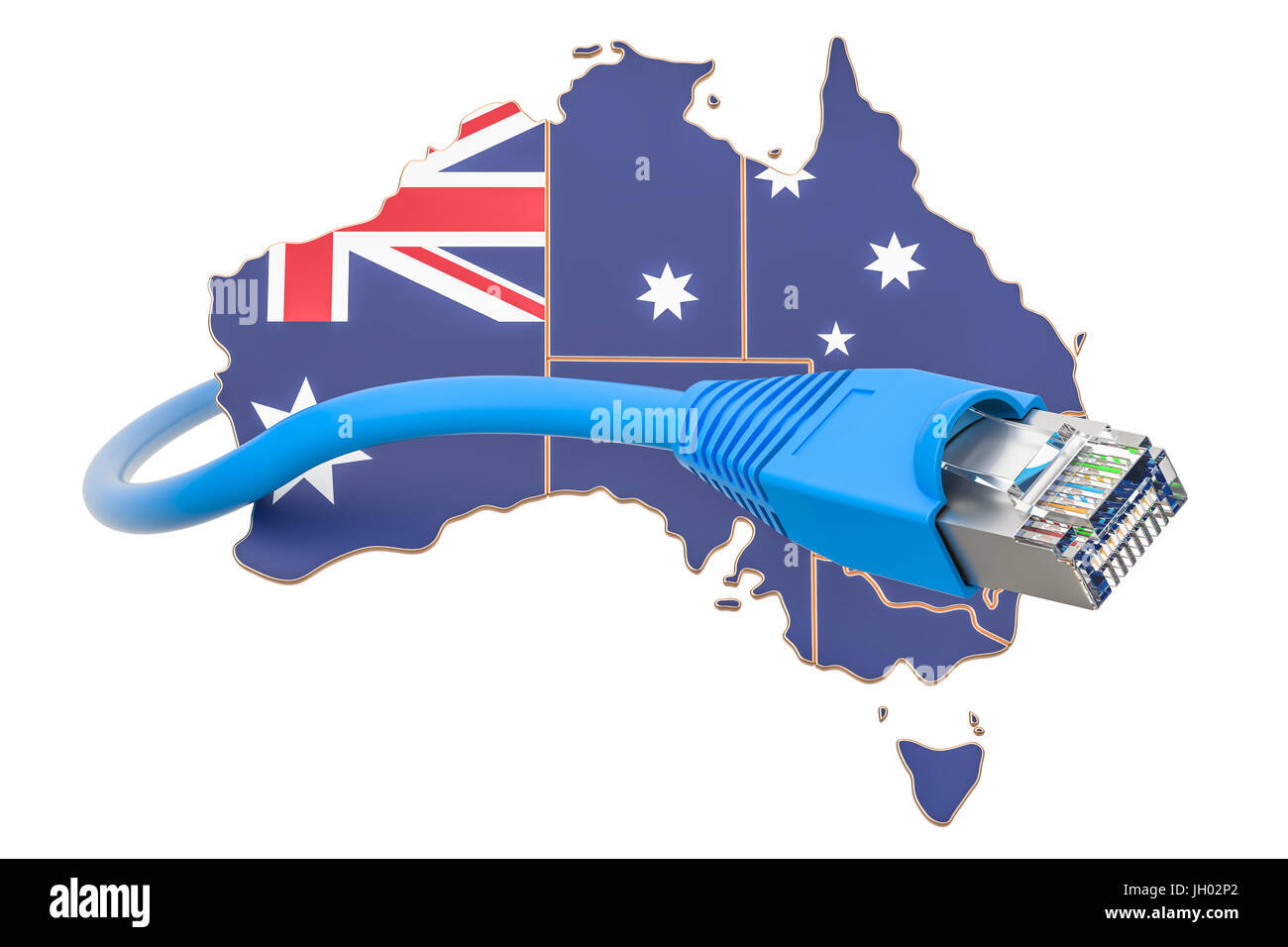Internet service provider in Australia concept, 3D rendering isolated ...