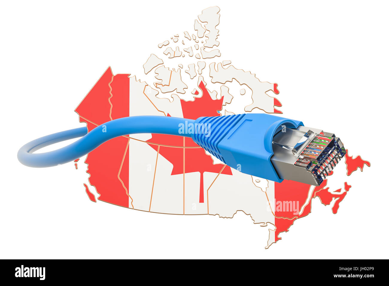Internet service provider in Canada concept, 3D rendering isolated on ...