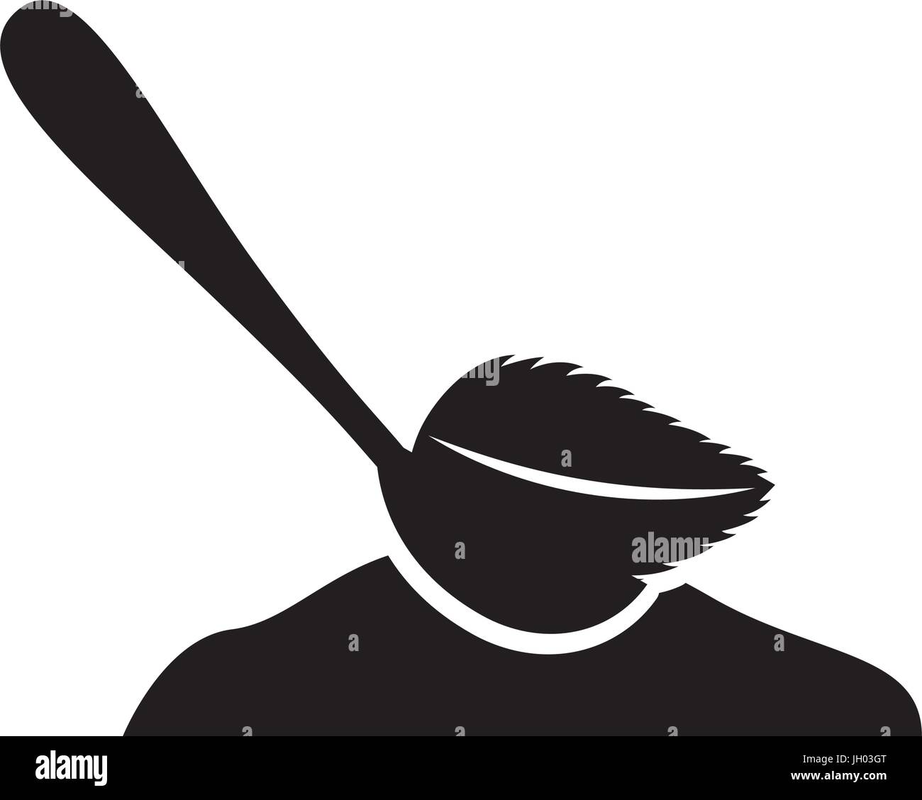 Spoon leaf food cutlery symbol hi-res stock photography and images - Alamy