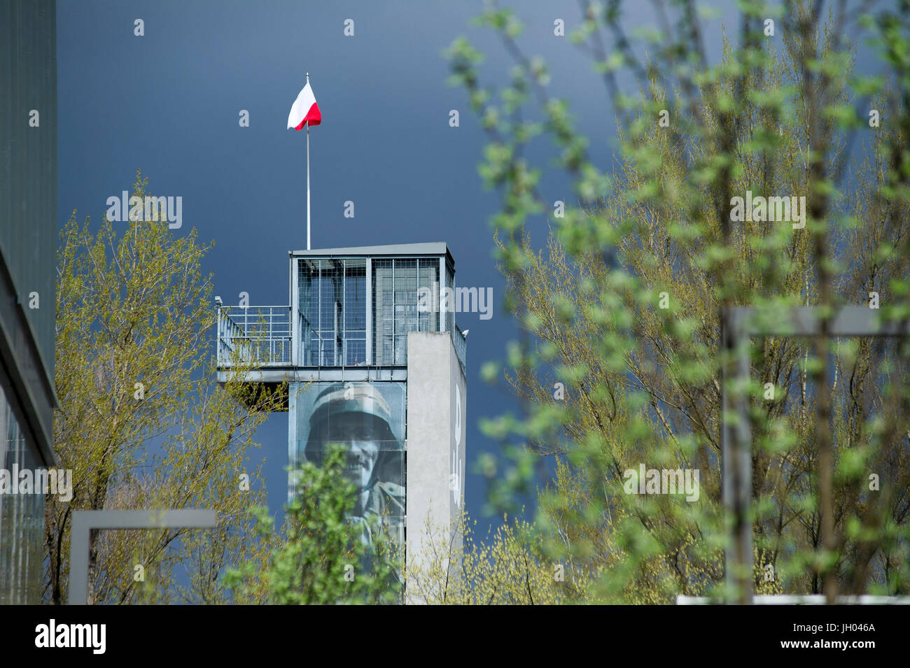 Warsaw Uprising Museum with anchor symbol (Polska Walczaca) in Warsaw ...