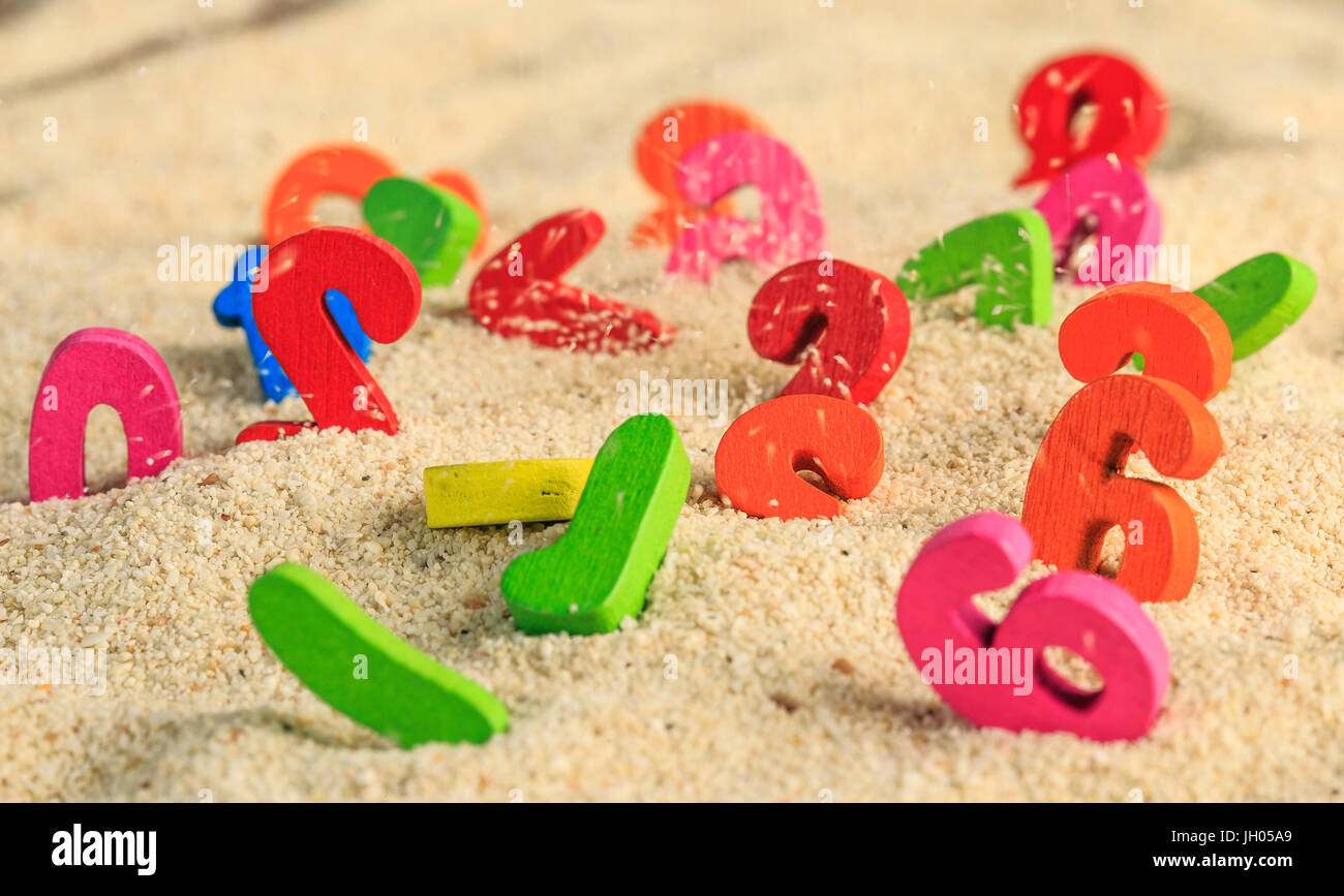 Colored number in the sand dunes Stock Photo - Alamy